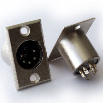 QTY 5 XLR 5 Pin Pole Male Solder Connector Chassis Patch Panel Mount ...