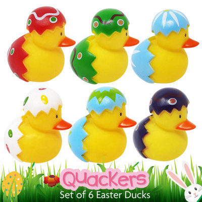 QUACKERS EASTER RUBBER BATH DUCKS SET OF 6 - ADORABLE HOLIDAY -THEMED ...