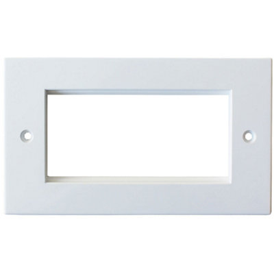 Quad 4x Gang EURO Module Modular Wall Face Plate Frame Cable Tidy ...
