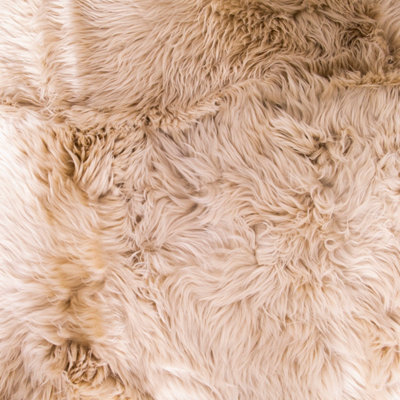 Quad Beige Sheepskin Rug - 4 Pelt | DIY at B&Q