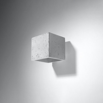 Quad Concrete Grey 1 Light Classic Wall Light | DIY at B&Q