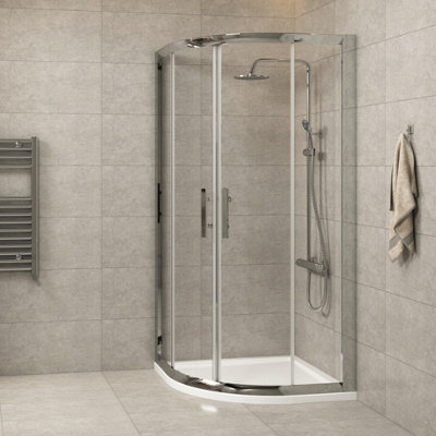 Quadrant Shower Enclosure 1000 x 1000mm Double Sliding Doors Walk in ...