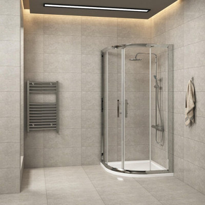 Quadrant Shower Enclosure 900 x 900mm Double Sliding Doors Walk in ...