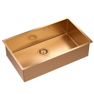 Quadron Anthony 80 PVD Copper kitchen sink 700mm R-10, undermount or inset