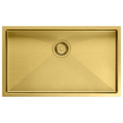 Quadron Anthony 80 PVD Gold kitchen sink 700mm R-10, undermount or inset
