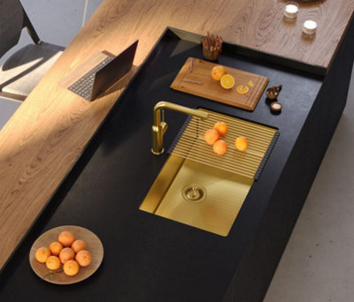 Quadron Anthony 80 PVD Gold kitchen sink 700mm R-10, undermount or inset