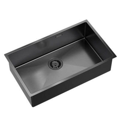 Quadron Anthony 80 PVD Graphite kitchen sink 700mm R-10, undermount or ...