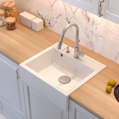 Quadron Bill 110 Snow White GraniteQ 600mm butlers kitchen sink