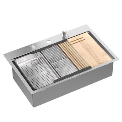 Quadron Burt 110 Kitchen Workstation Sink, Stainless Steel