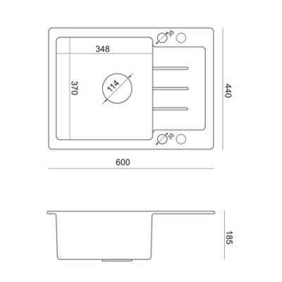 Quadron Johnny 116 Compact kitchen sink with small drainer to fit 45cm ...