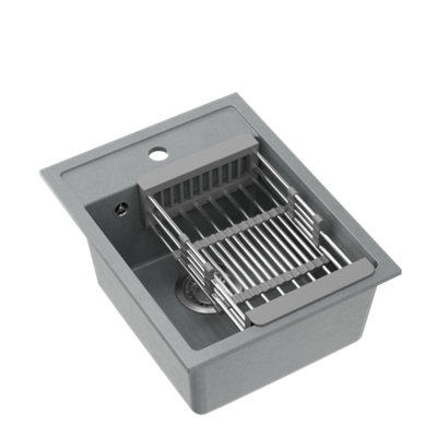 Quadron Johnny 90 compact kitchen sink with draining basket, 390mm to ...