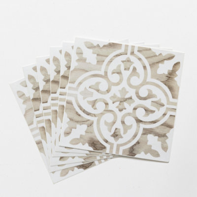 Quadrostyle Floc In Wood Wall Tile and Furniture Vinyl Stickers 15cm(L ...