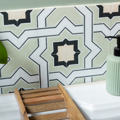 Quadrostyle Lattice in Olive Wall Tile and Furniture Vinyl Stickers ...