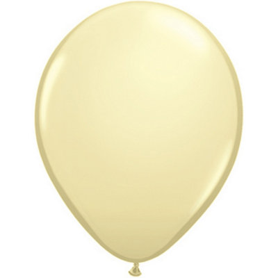 Qualatex 11 Inch Round Plain Latex Balloons (100 Pack) Ivory Silk (One ...