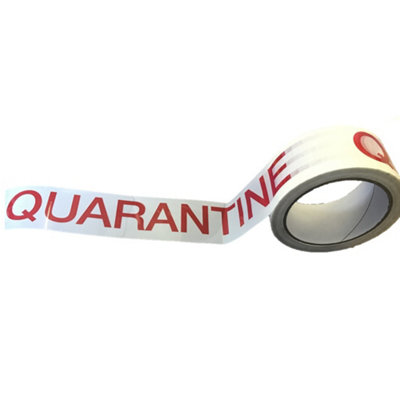 Quarantine Printed Tape 48mm x 66m White with Red Safety Warning