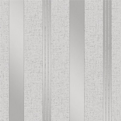 Buy Quartz Stripe Wallpaper Silver Fine Decor FD41967 at B&Q