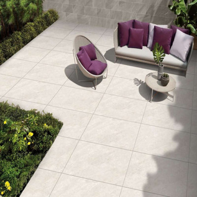 Quartz White 600x900x20mm Outdoor Porcelain Paving , Full Set of 40 ...
