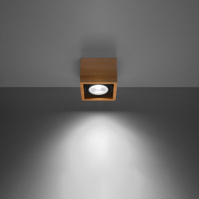 Quatro Wood Natural 1 Light Classic Ceiling Light