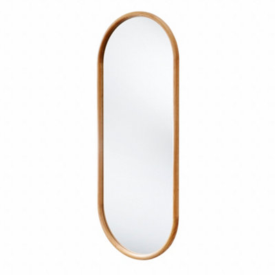 Quebec Solid Oak Full Length Oval Mirror