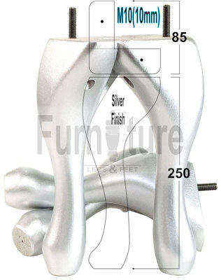 QUEEN ANNE WOODEN LEGS SILVER 250mm HIGH SET OF 4 REPLACEMENT FURNITURE FEET M10 | DIY at B&Q