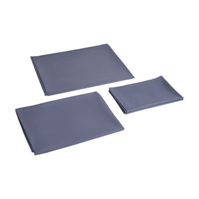 Queen-Bed Polyester Bedding Sheet Set in Silver Grey