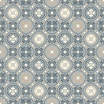 QueensTex Victorian Tile Vinyl by Remland (Astoria, 3m x 2m)