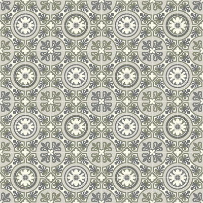 QueensTex Victorian Tile Vinyl by Remland (Elmont, 2m x 2m)