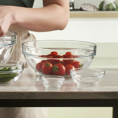 Queensway Home & Dining 1.7L 2 Pcs Clear Glass Mixing Bowl Cooking ...