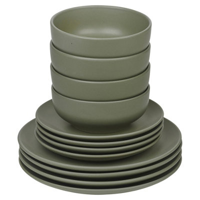 Queensway Home & Dining 26cm Diameter 12 Pcs Green Coloured Stone ...