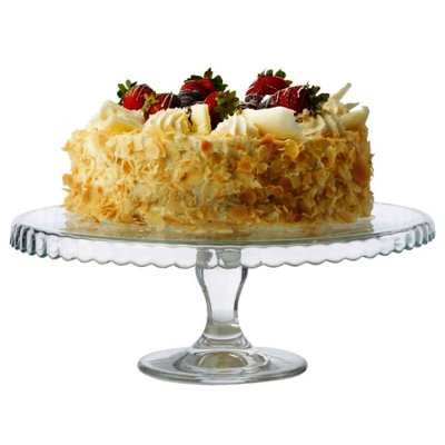 Queensway Home & Dining 32cm Diameter Footed Glass Service Plate Cake ...