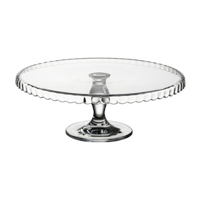 Queensway Home & Dining 32cm Diameter Footed Glass Service Plate Cake ...