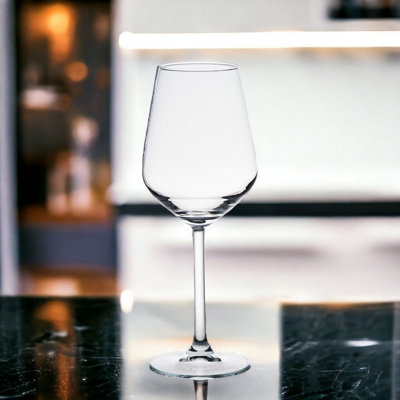 Queensway Home & Dining 350ml x 6 Stemmed Clear Glass White Red Wine Water Drinking Glasses ...