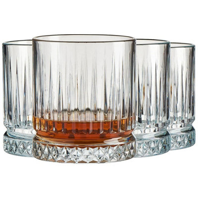 Queensway Home & Dining 355ml Drinking Whiskey Clear Glass Short ...