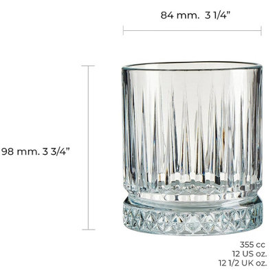 Queensway Home & Dining 355ml Drinking Whiskey Clear Glass Short ...