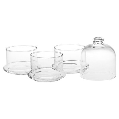Queensway Home & Dining Height 23cm 3 Tier Clear Glass Display Snacks ...