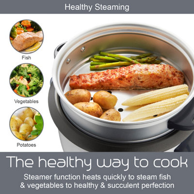 Quest 2-in-1 Rice Cooker & Food Steamer - 1.5L Capacity (White)