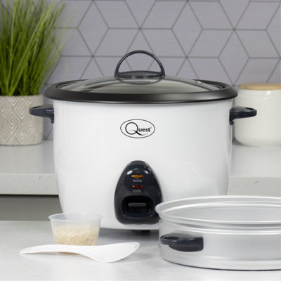Quest 2-in-1 Rice Cooker & Food Steamer - 1.5L Capacity (White)