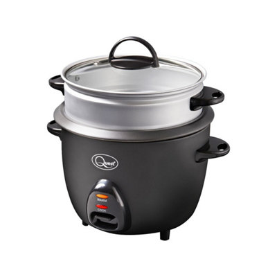 Quest 2-in-1 Rice Cooker & Food Steamer - 1L Capacity (Black) | DIY at B&Q