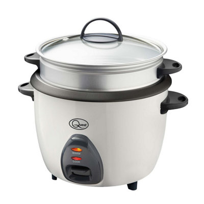 Quest 2-in-1 Rice Cooker & Food Steamer - 2.2L Capacity (White) at B&Q