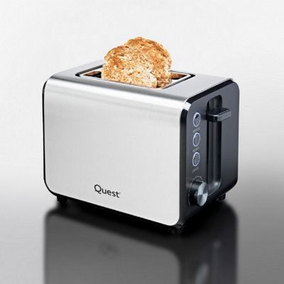 QUEST 2 SLICE STAINLESS STEEL TOASTER WITH EXTRA WIDE SLOTS
