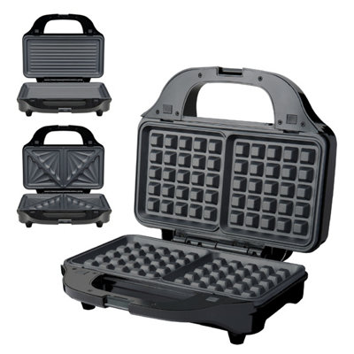 Quest 3-in-1 Waffle Maker, Sandwich Toaster & Panini Grill