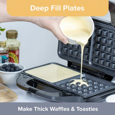 Quest 3-in-1 Waffle Maker, Sandwich Toaster & Panini Grill