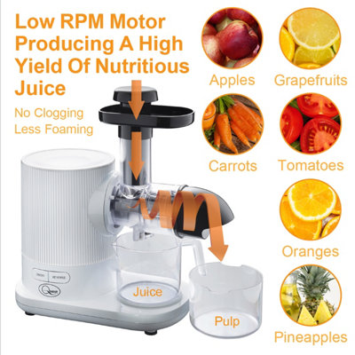 Quest 31119 150W White Coloured Slow Juicer | DIY at B&Q