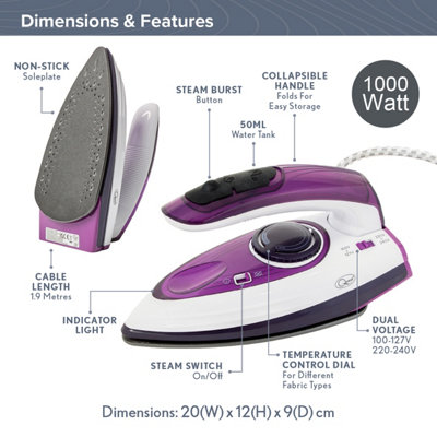 Quest 34030 1000W Travel Steam Iron