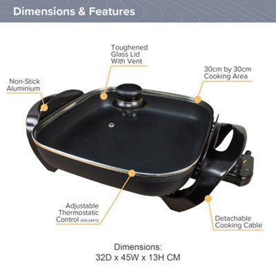 Quest 35800 Multi-Functional Electric Cooker With Vented Glass Lid