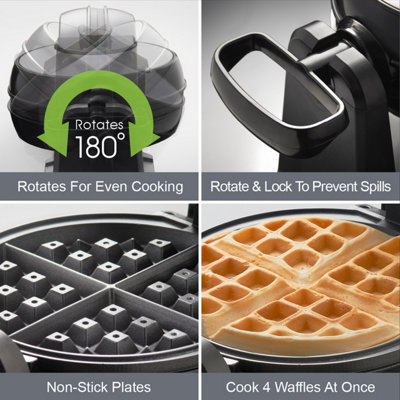 Quest 35969 Rotating Belgian Waffle Maker