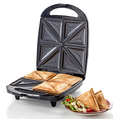 Quest 35990 4 Portion Non Stick Toastie Maker - Black Sandwich Toaster ...