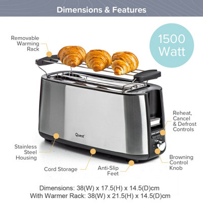 Quest 4 Slice Toaster with Long Slots