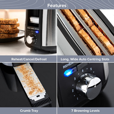 Quest 4 Slice Toaster with Long Slots