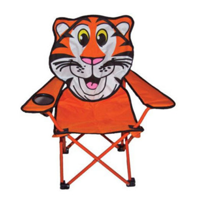 QUEST KIDS ANIMAL TIGER FOLD UP FOLDING CHAIR CAMPING GARDEN BEACH